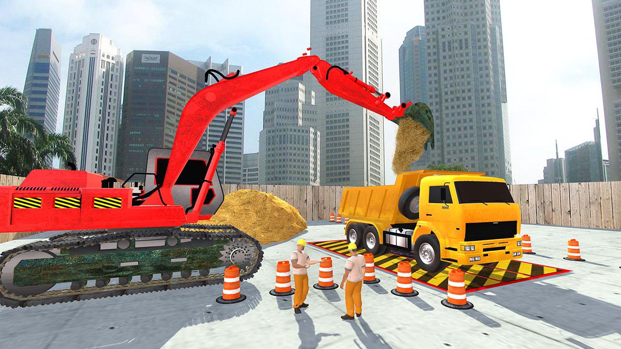 Hill Construction Builder Tycoon Simulation 3D: Heavy Excavator Crane ...