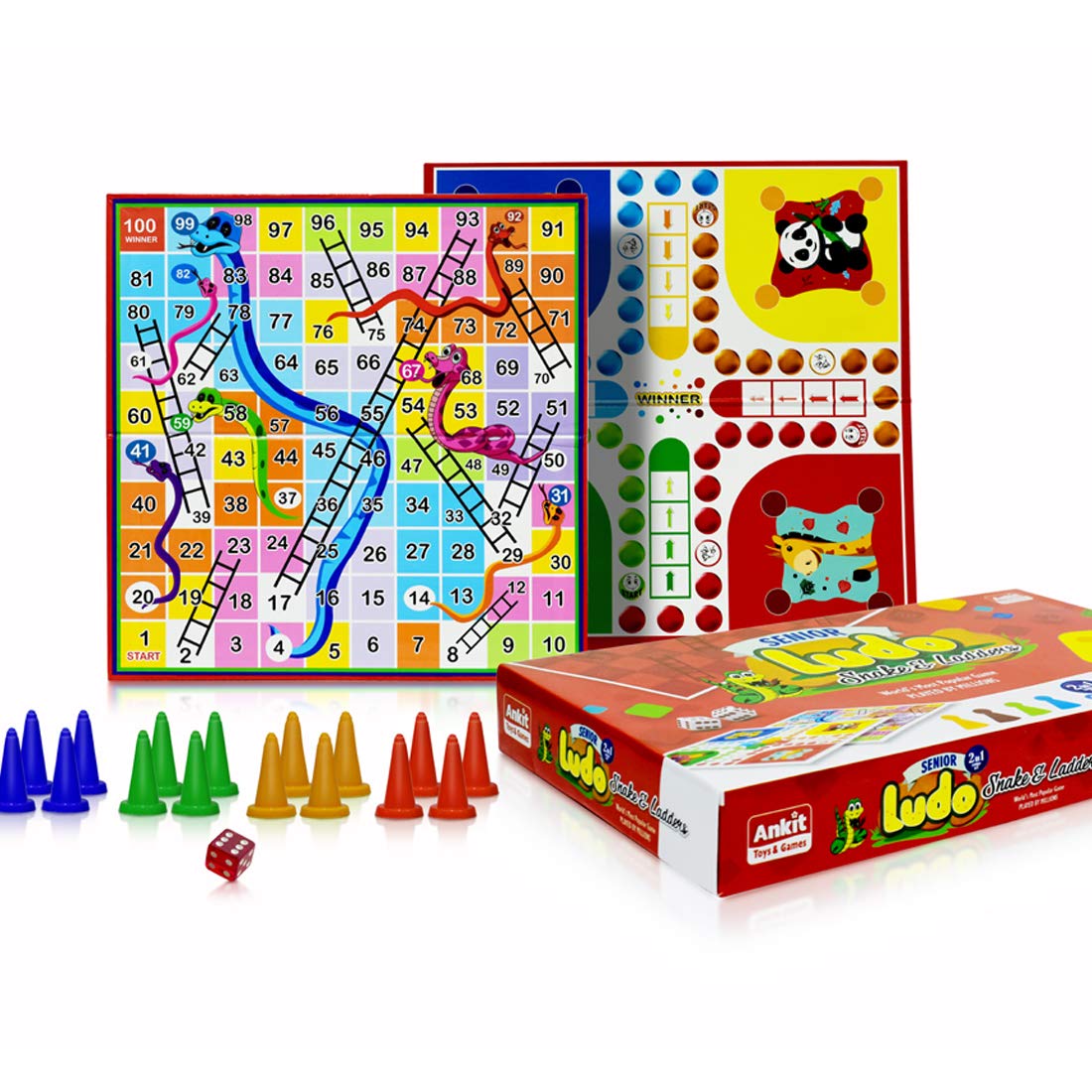 Buy BACKGAMMON® Ludo Traditional Board Brain Game Ludo Snakes and ...