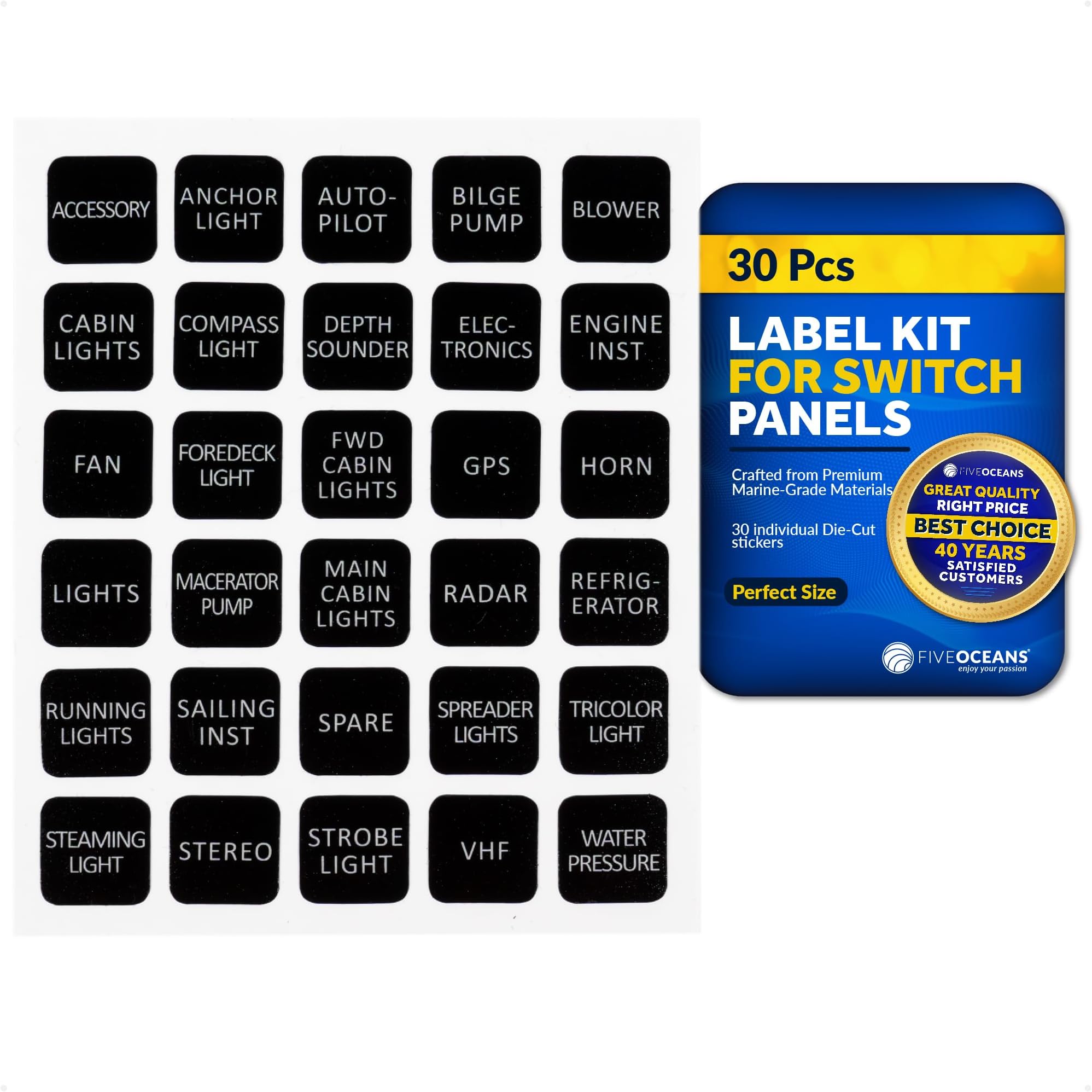 Amazon.com: White Marine Boat Dash Board Switch Instrument Panel Decal ...