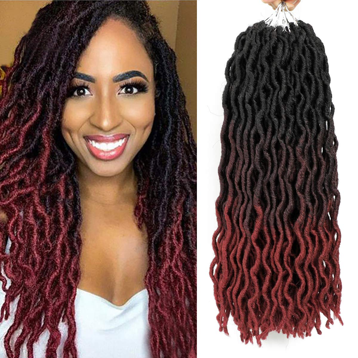 6 Packs Gypsy Locs Crochet Hair Pre Looped Goddess Locs | Desertcart INDIA