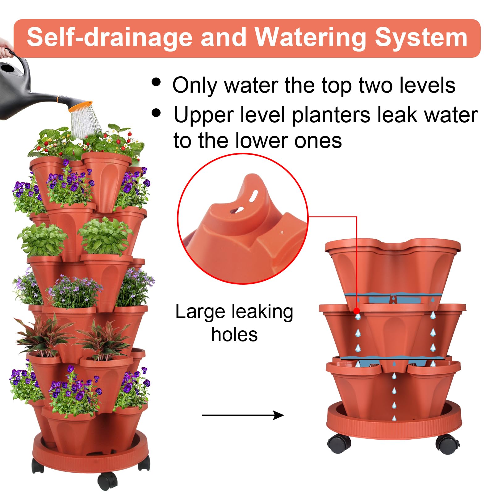 Snapklik.com : Vertical Planter 6 Tier Stackable Planters Garden ...