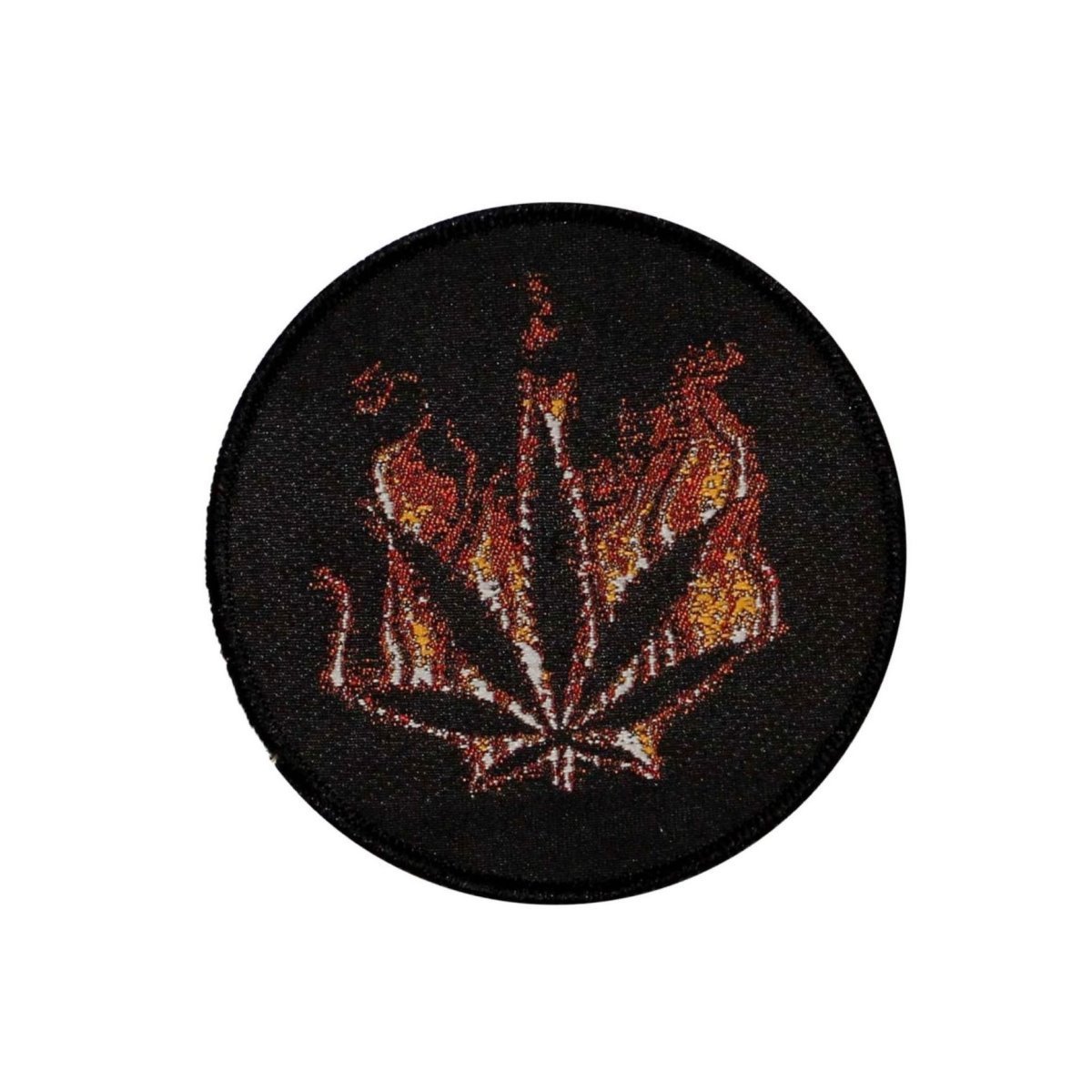 Amazon.com: Pot Leaf In Flames Patch Marijuana Cannabis Hemp Woven Sew ...