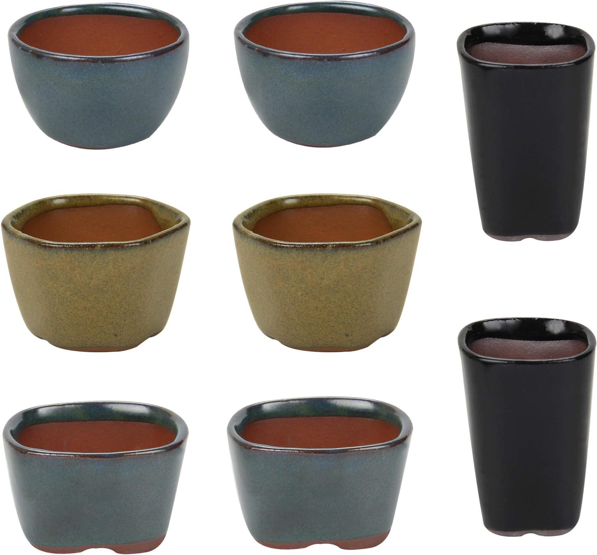 Amazon.com: Happy Bonsai 8 Mini Glazed Pots : Patio, Lawn & Garden