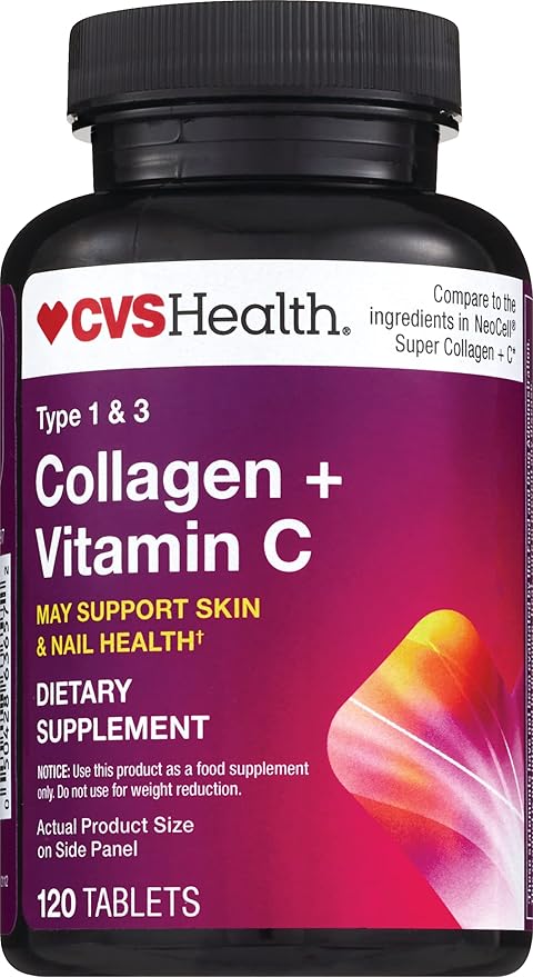 Amazon.com: CVS Health Collagen + Vitamin C, Skin & Nail Health Dietary ...