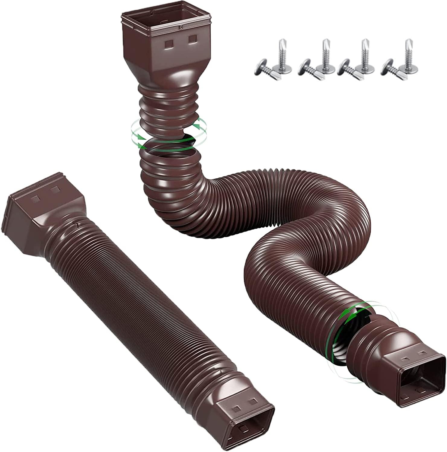 Amazon.com : WYYXO Flexible Rain Gutter Downspout Extensions, 2 Pack PP ...