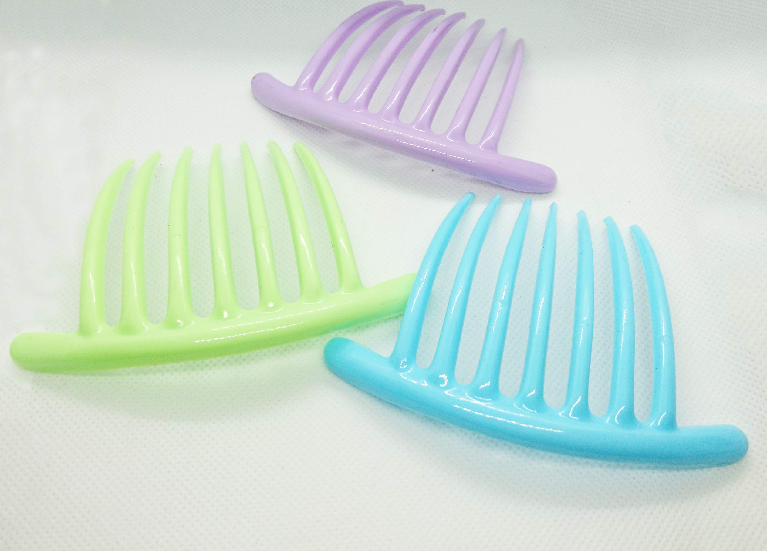 Amazon.com : SIDE COMB 3 PCS FRENCH TWIST HAIR COMB MIX COLER PASTEL 7 ...