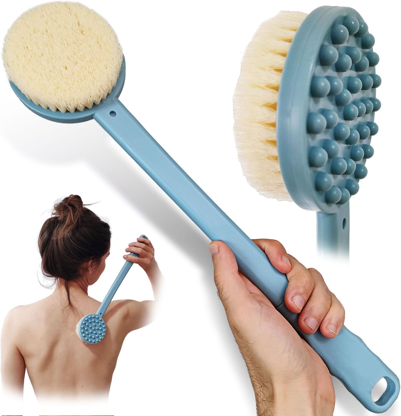 Amazon.com : Bath Body Brush 15" Long Handle Back Shower Brush ...