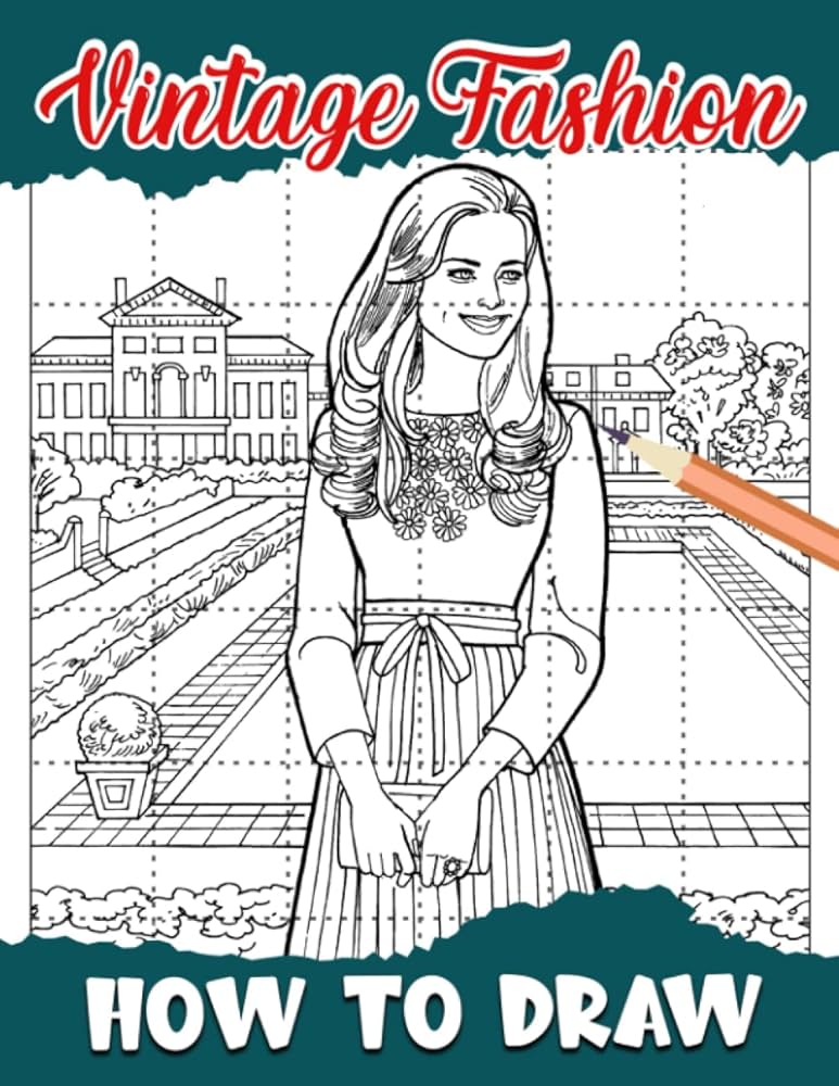 how to draw vintage fashion book