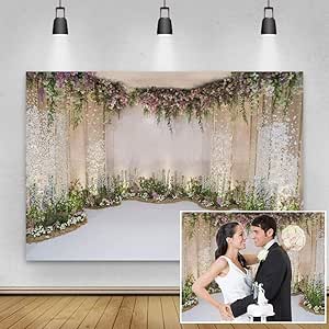 Amazon.com : Wedding Photos Backdrop,Yeele 10x5ft Floral Flowers Wall ...