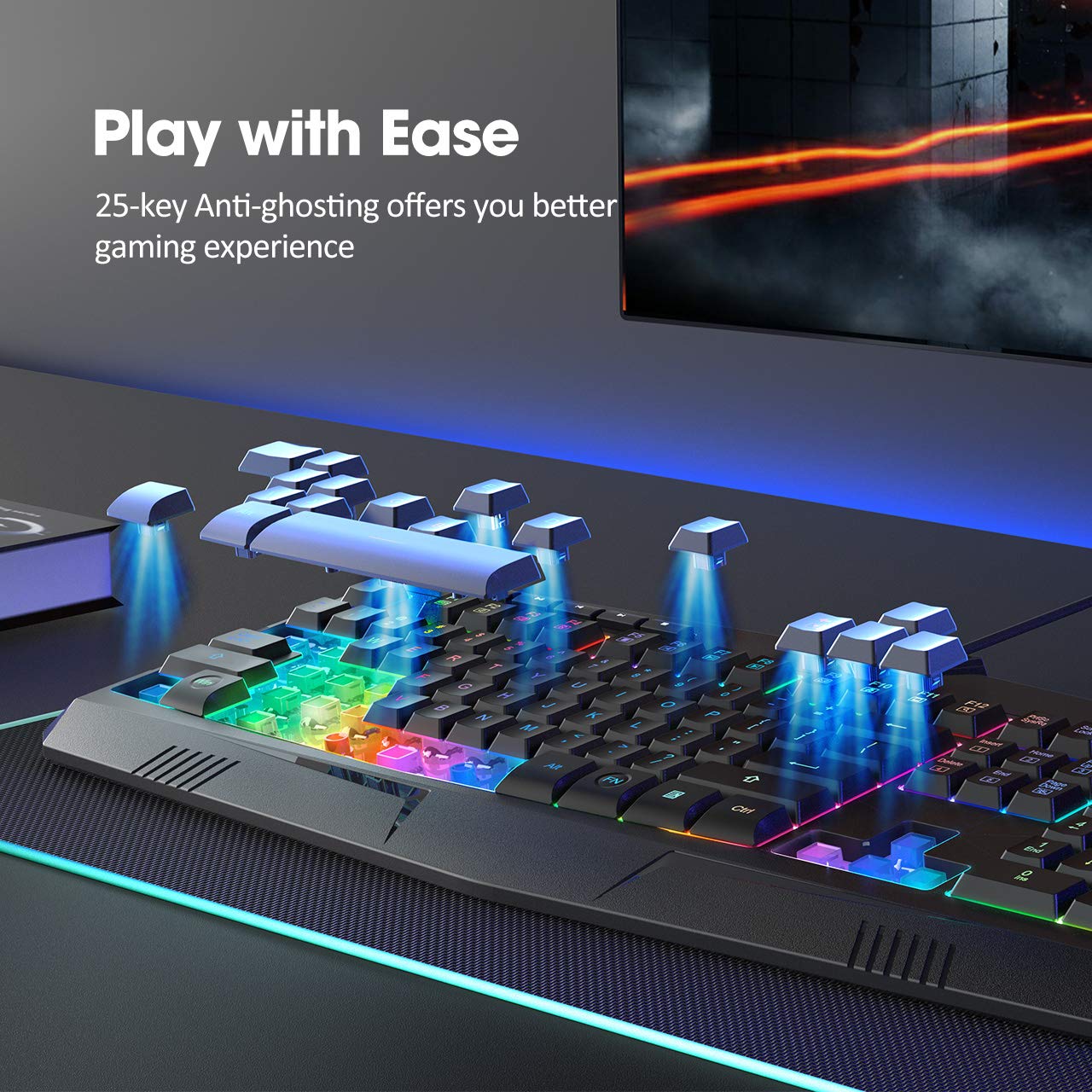 PICTEK RGB Gaming Keyboard US...B07XDHLJ9M | Encarguelo.com
