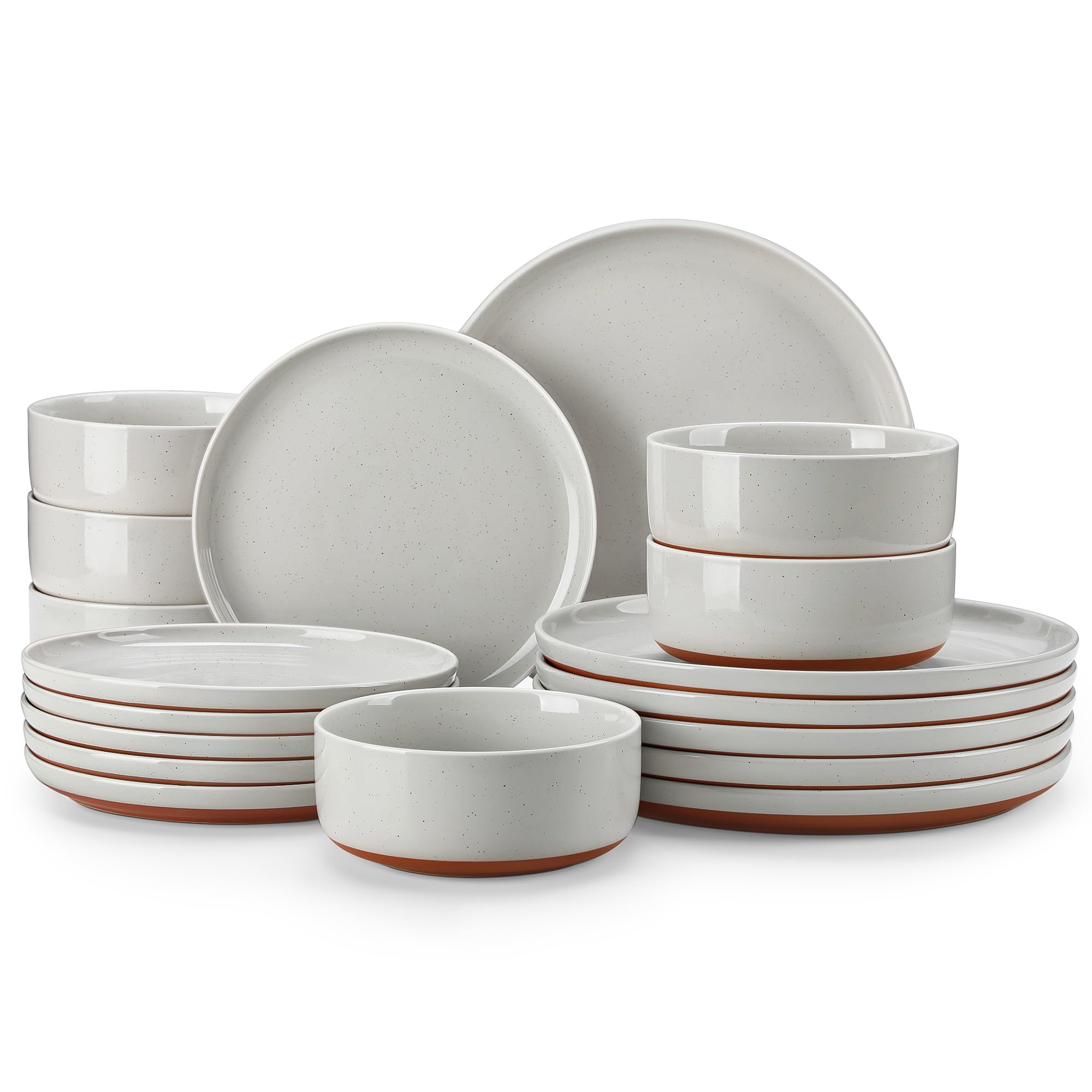 Snapklik.com : Plates And Bowls Sets, 18 Pieces Modern Ceramic ...