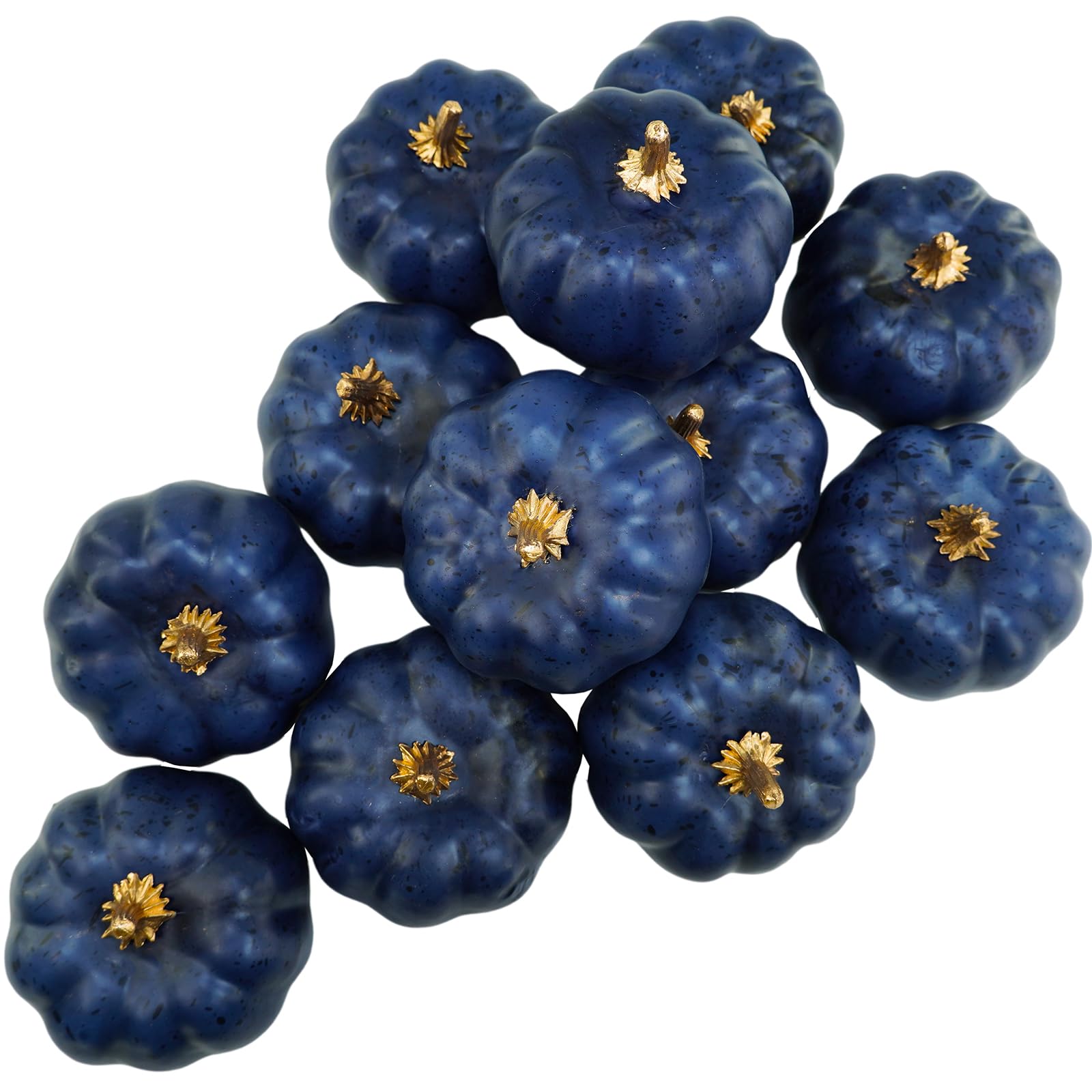 Amazon.com: Winlyn 12 Pcs Small Artificial Pumpkins Navy Blue Pumpkins ...