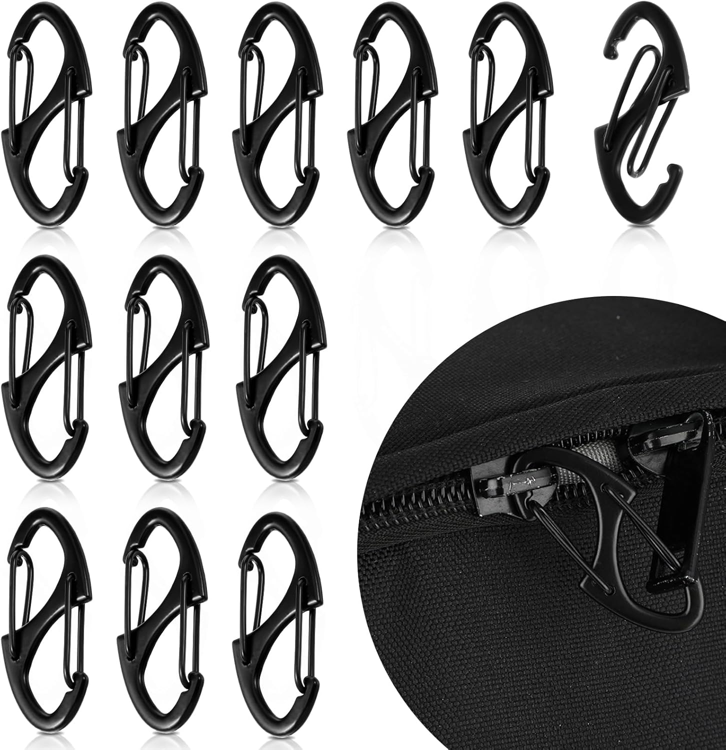 Amazon.com: AOZUO 12Pcs Anti Theft Zipper Locks - Dual Spring Mini S ...