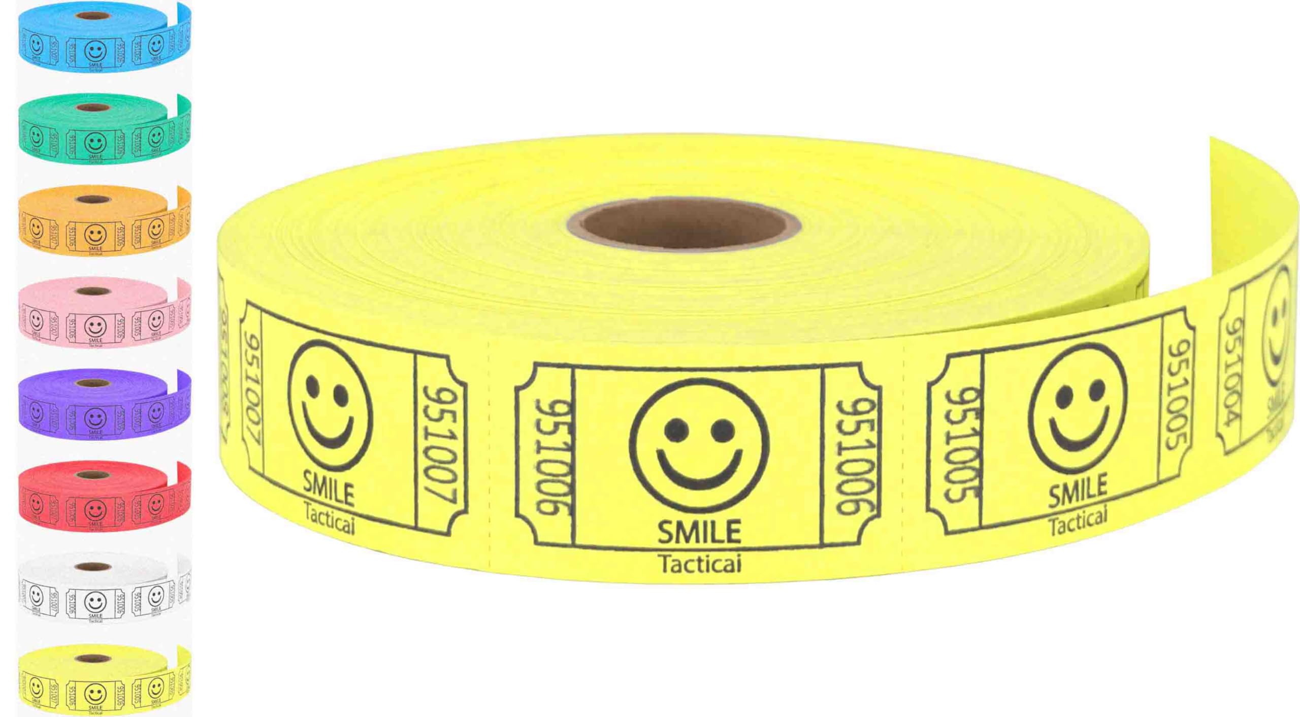 Amazon.com : Tacticai 500 Raffle Tickets, Smile, Yellow (8 Color ...