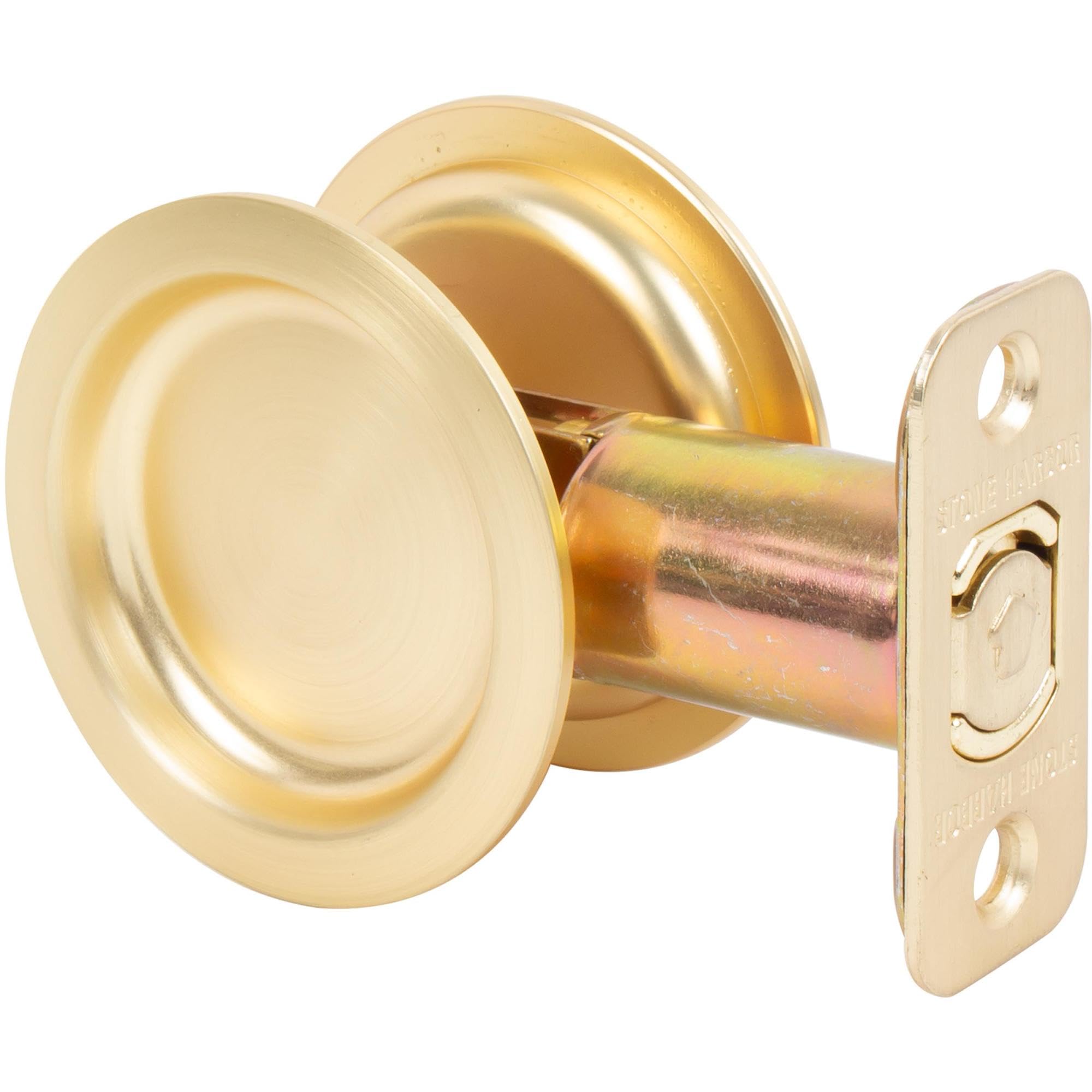 Round Pocket Door Lock, Passage (Hall/Closet) Latch, 2-3/8" Backset ...
