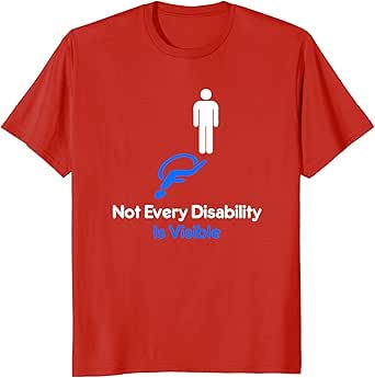 Amazon.com: Invisible Disability Stick Figure Wheelchair Tee Shirt ...