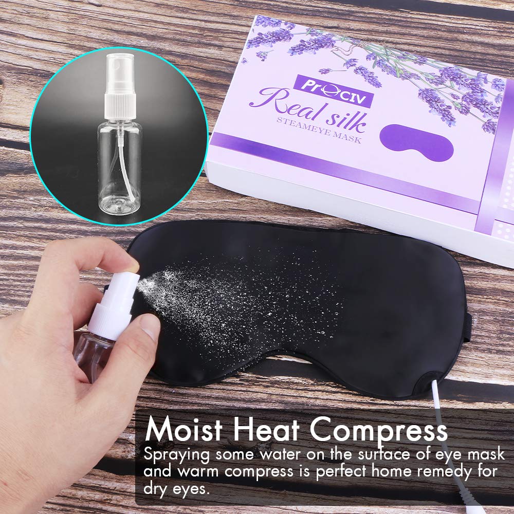 Buy Heated Eye Mask, Far Infrared Moist Heat Eye Compress Mask USB ...