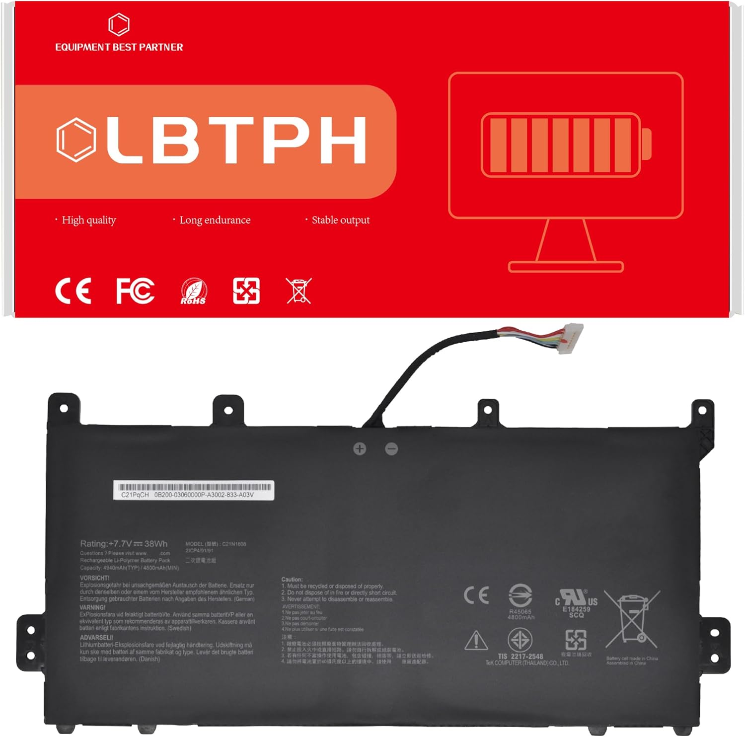 Amazon.com: LBTECH C21N1808 Battery for Asus Chromebook C423 C423NA ...