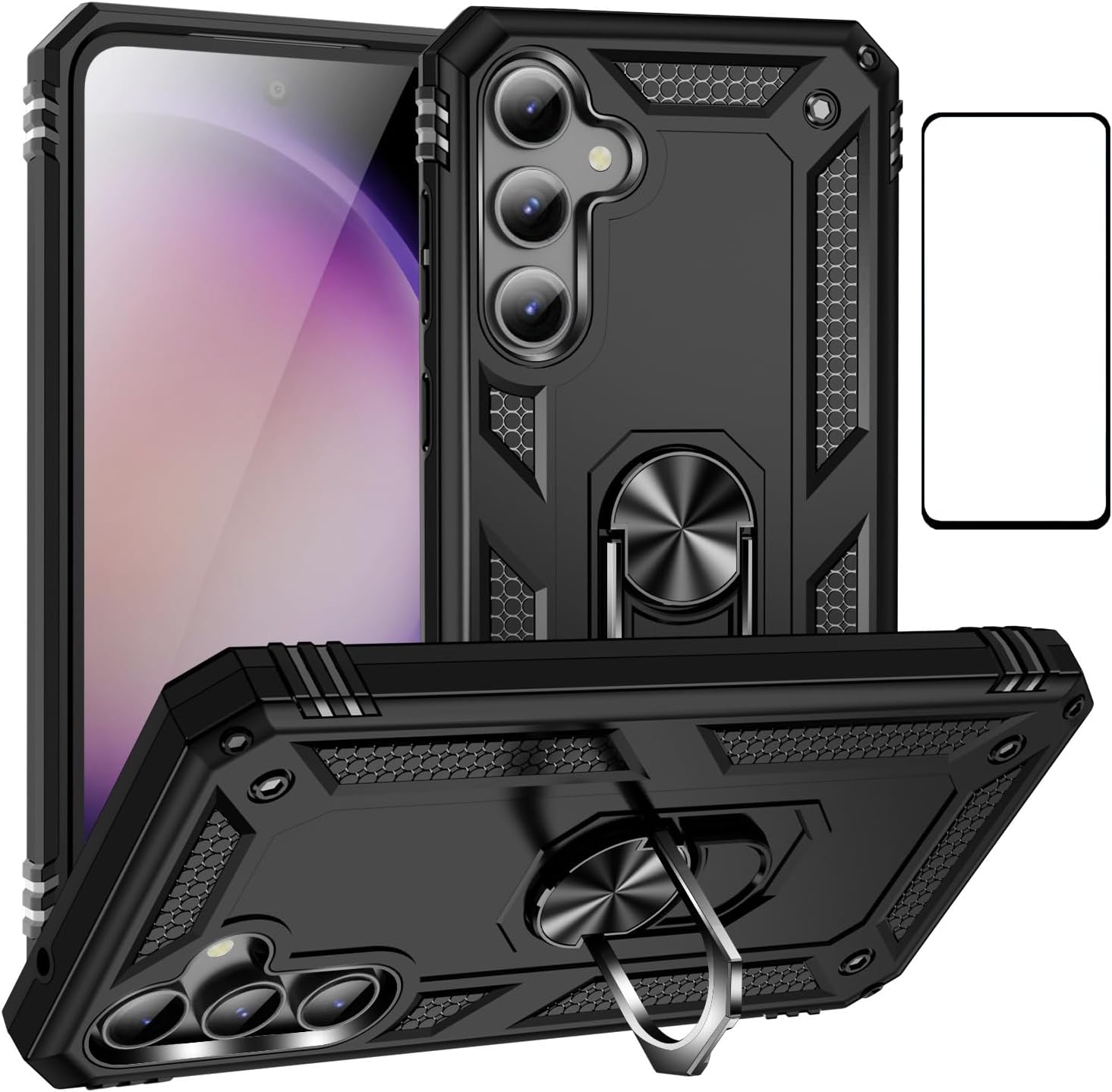 for Samsung Galaxy S23 FE Case with Screen Protector,Hybrid Heavy Duty Shockproof Armor Military ...