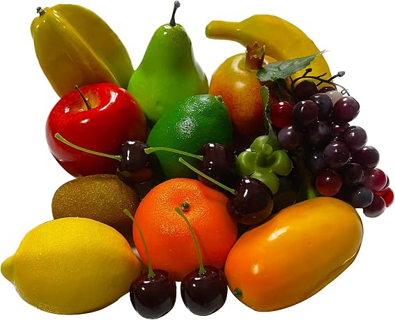 Amazon.com: WJboand 17pcs Fake Fruit Set Artificial Kiwi Apple Lemon ...