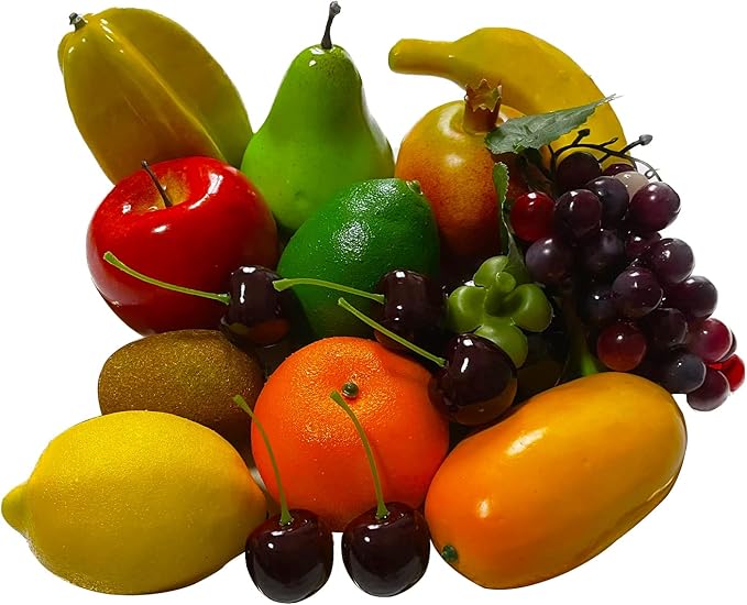 Amazon.com: WJboand 17pcs Fake Fruit Set Artificial Kiwi Apple Lemon ...