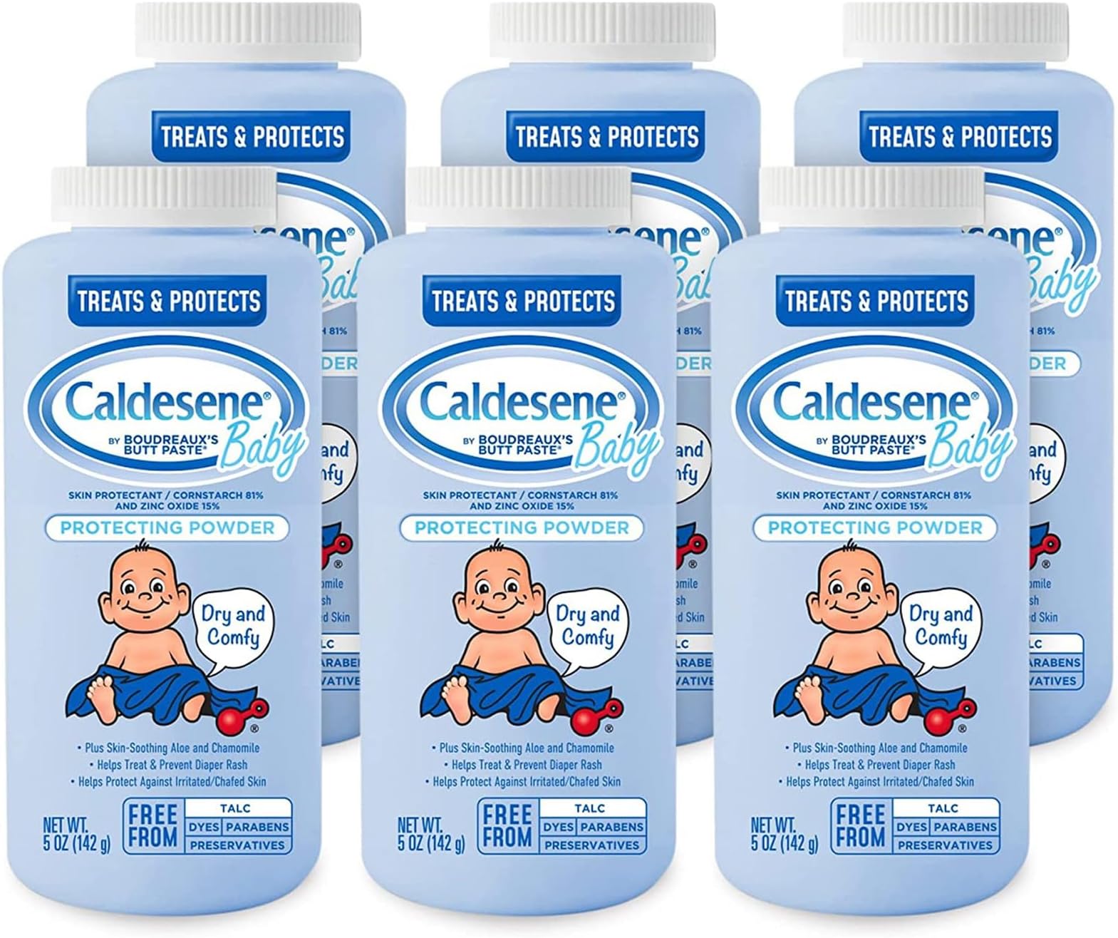 Amazon.com: Caldesene Cornstarch Baby Powder with Zinc Oxide, Talc-Free ...