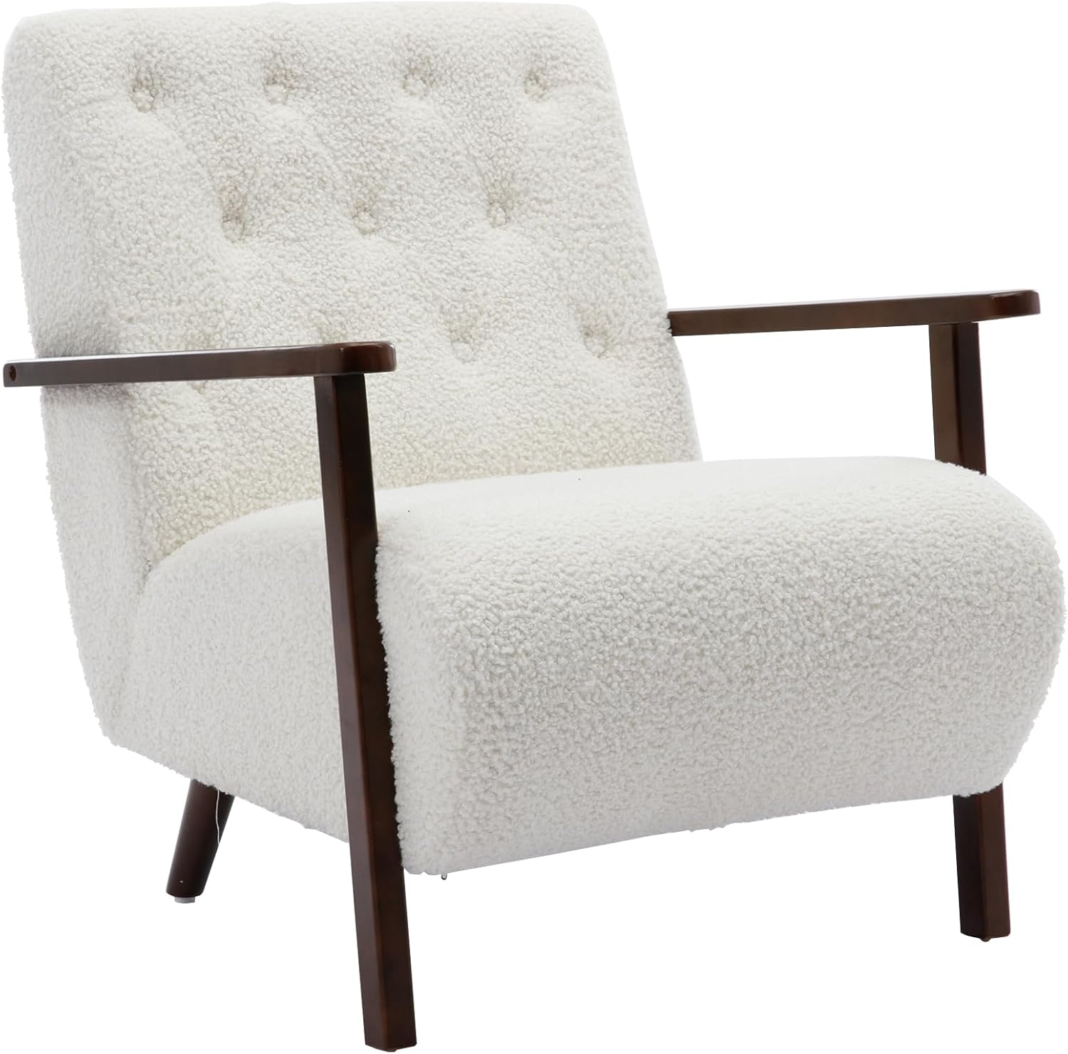 Amazon.com: Kayflora Mid-Century Accent Chair, Single Lounge Chair Wood ...