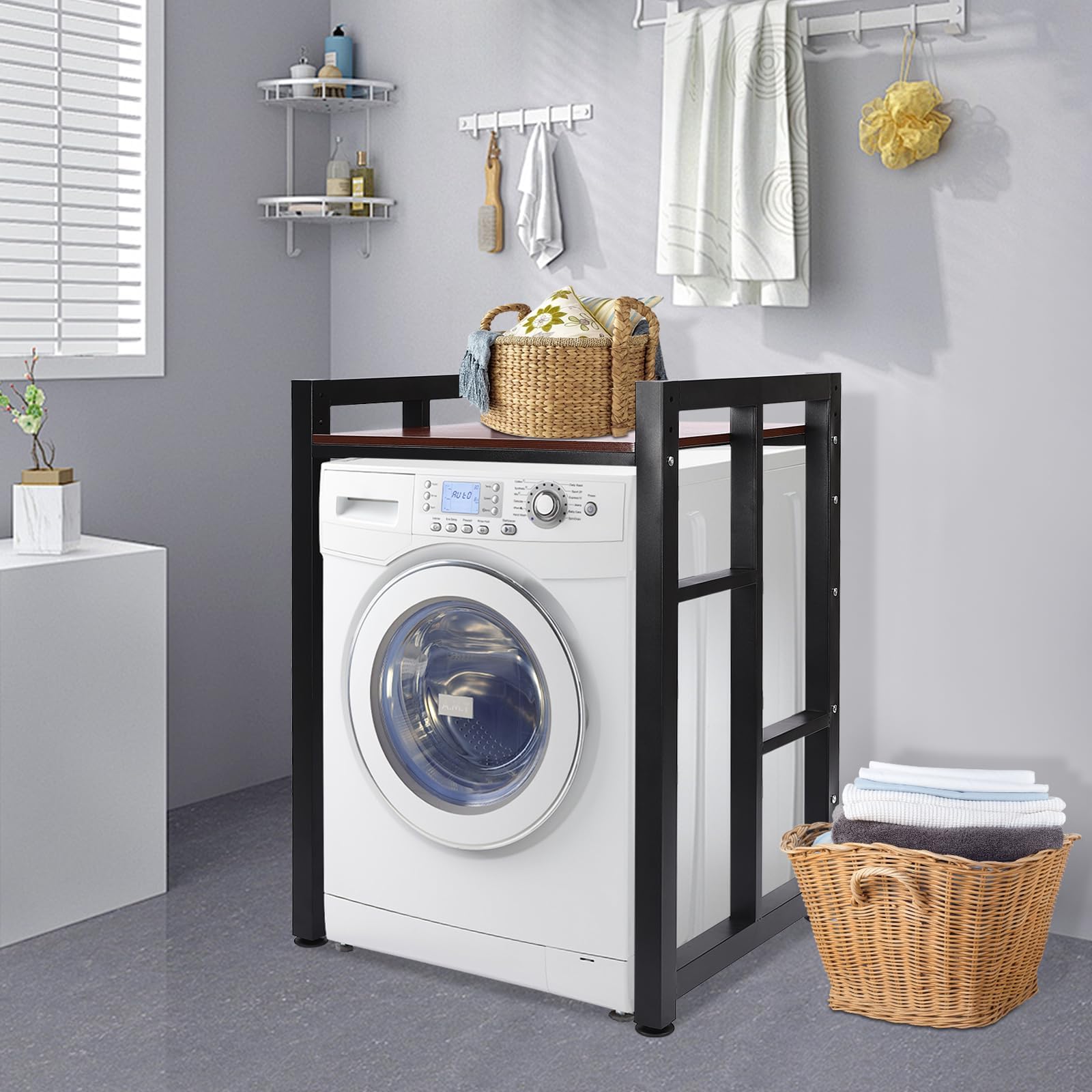 Amazon.com: LOHISHILO Washer Dryer Stacking Rack Stand, Heavy Duty Over ...