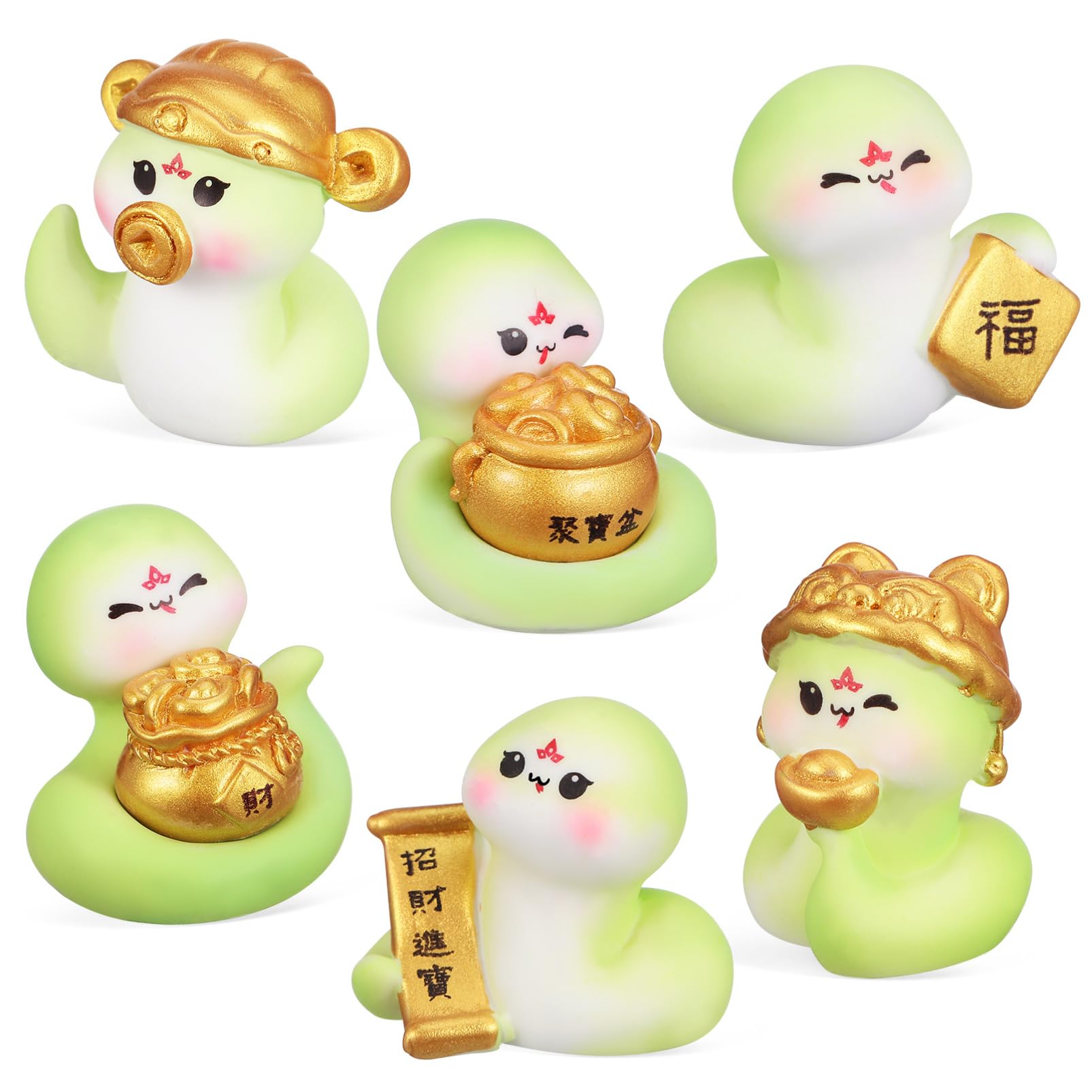 Amazon.com: 6 Pcs 2025 Miniature Snake Figurines: Resin New Year ...