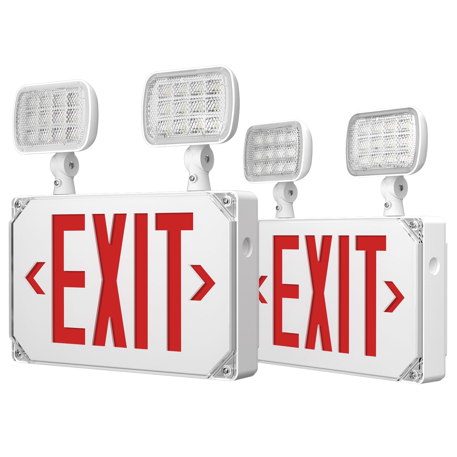 FREELICHT 2 Pack Waterproof IP65 Exit Sign with Emergency Lights, Two ...