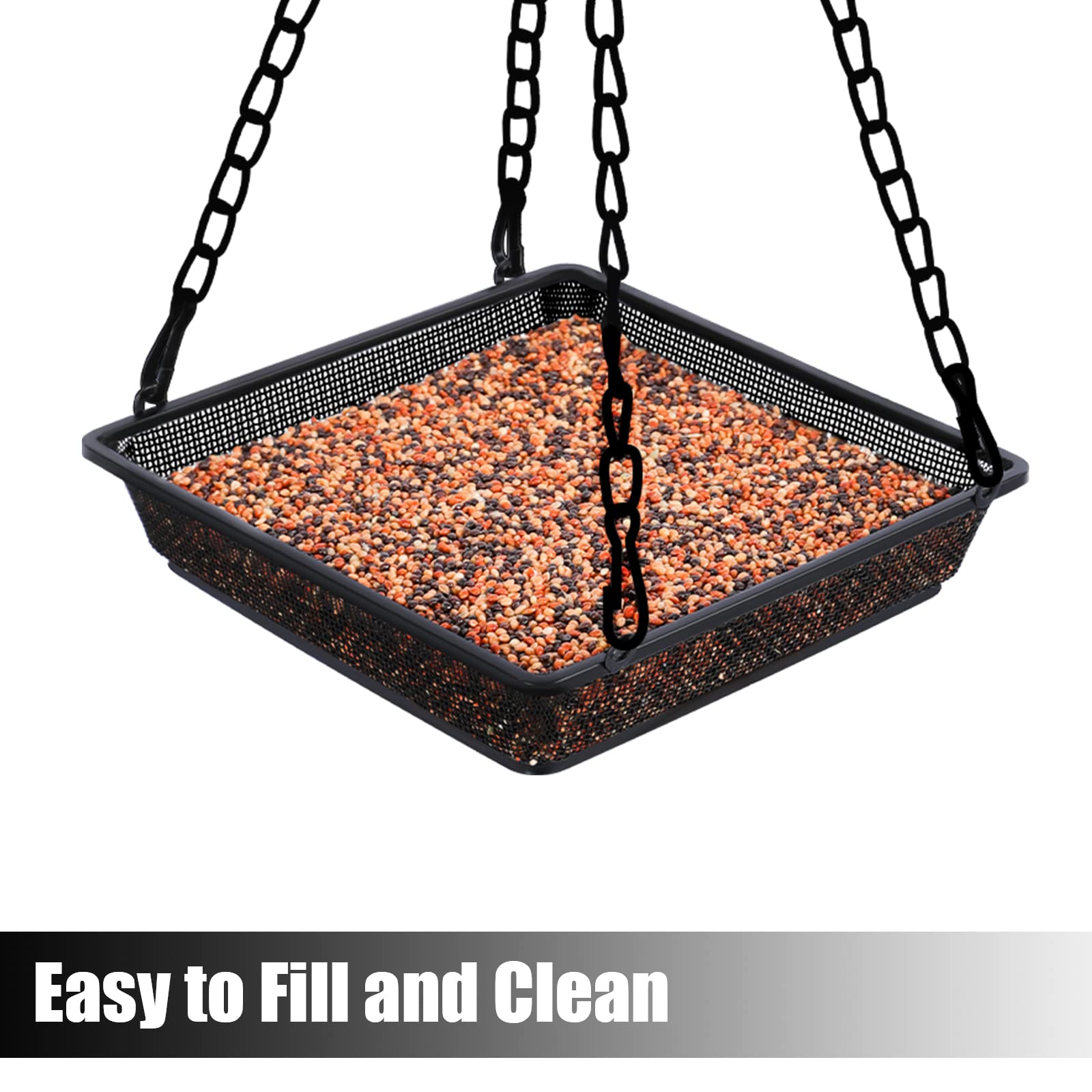 Snapklik.com : Hanging Bird Feeder Tray, Metal Mesh Platform Feeders ...
