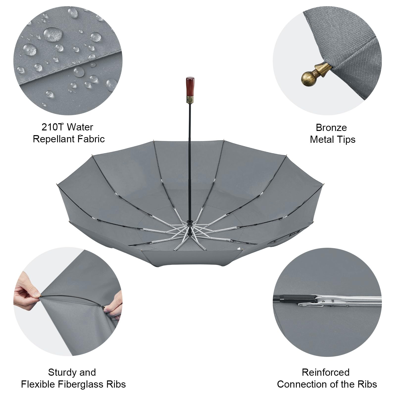 Snapklik.com : G4Free 54 Inch Large Compact Windproof Golf Umbrella For ...