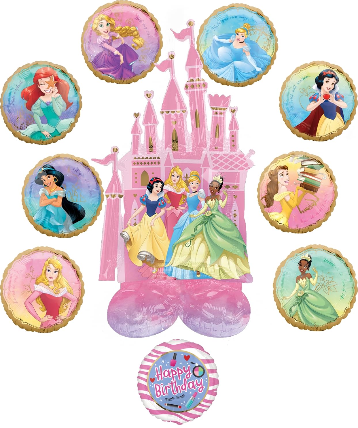 Amazon.com: Princess Birthday Party Supplies Airloonz Castle and 8 ...