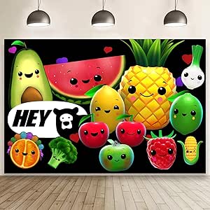 humicide Hey Bear Sensory Fruit Background Birthday Decorations Happy ...
