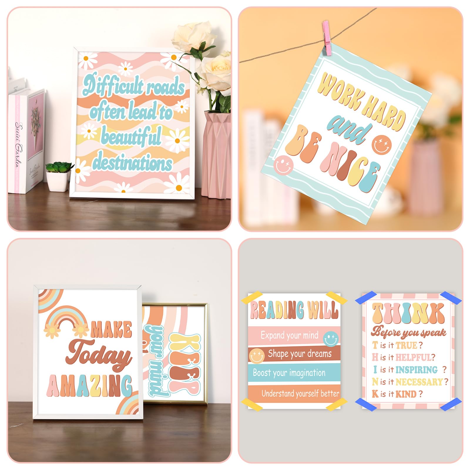 Snapklik.com : ZOIIWA 12 Retro Groovy Classroom Decorations Posters ...