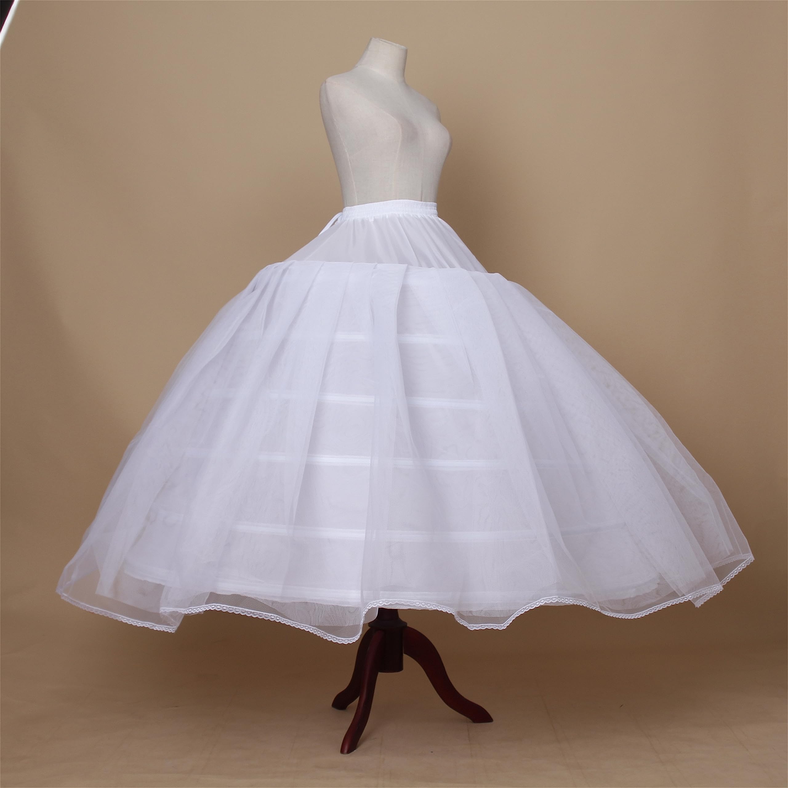 Snapklik.com : Women Puffy Crinoline Petticoat 6 Hoop 2 Tulle Layers ...