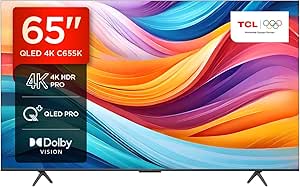 TCL 65C655K 65-inch QLED Pro Television, 4K Ultra HD, HDR Pro, Smart TV ...