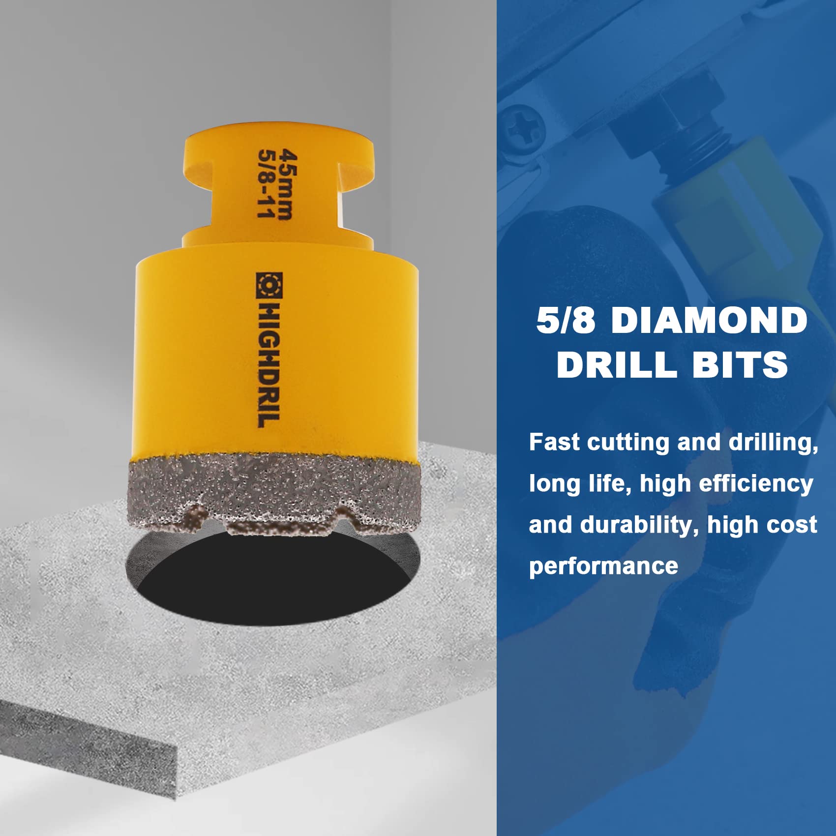 Snapklik.com : HIGHDRIL Diamond Core Drill Bit - 1-3/4(45mm)