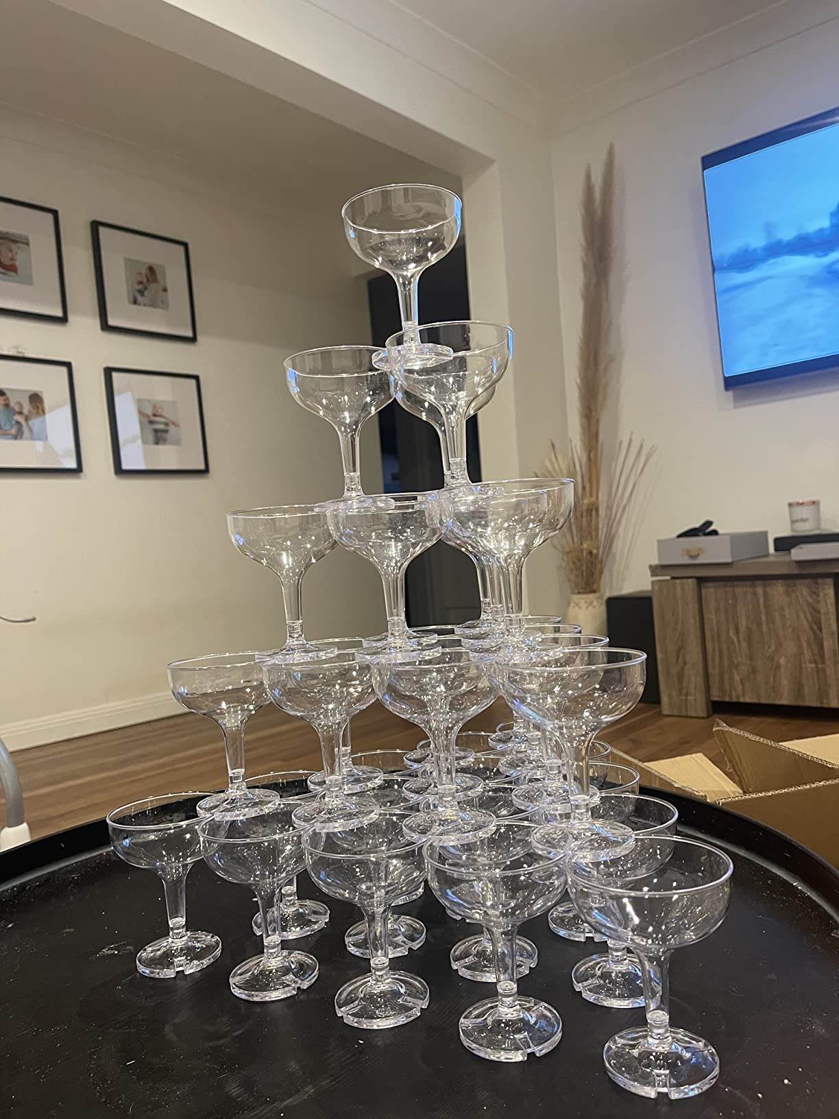 Upper Midland Products Acrylic Champagne Coupe 5 Oz Stem Glasses with ...
