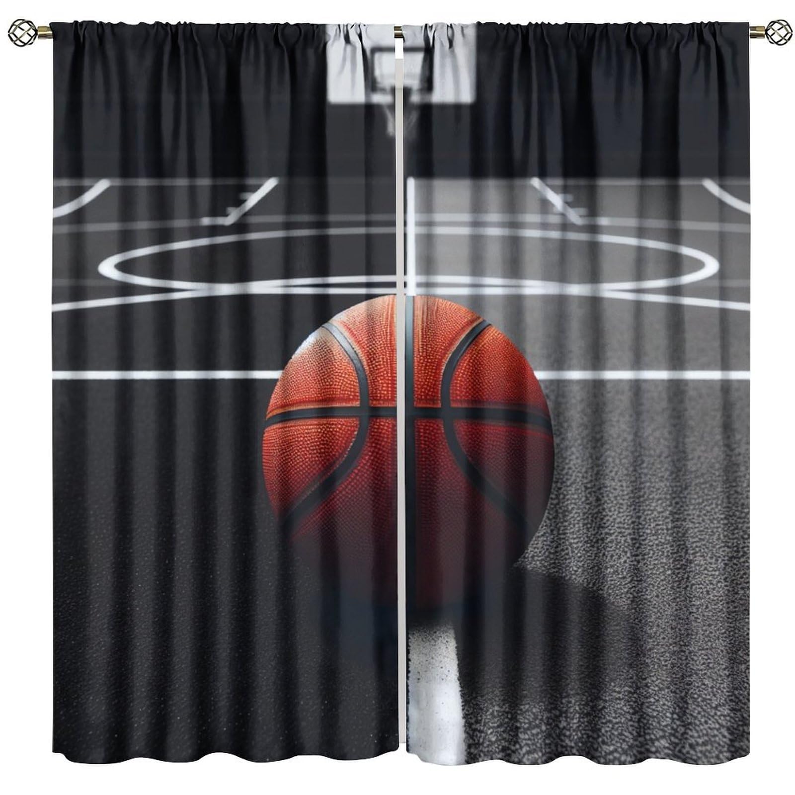 Amazon.com: FengMingRui Basketball Kids Sports Curtains Black ...