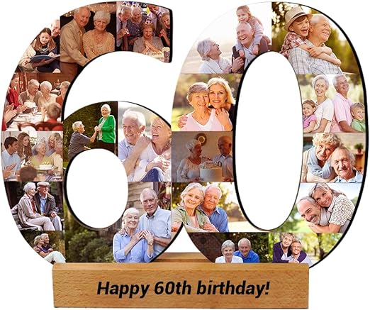 Amazon.com - Personalized 1-99 Number 60th Birthday Photo Collage Frame ...