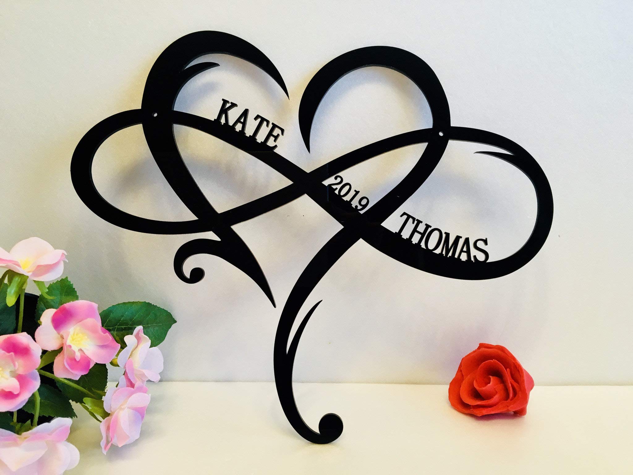 Infinity Symbol With Heart And Name Personalized Heart And Infinity