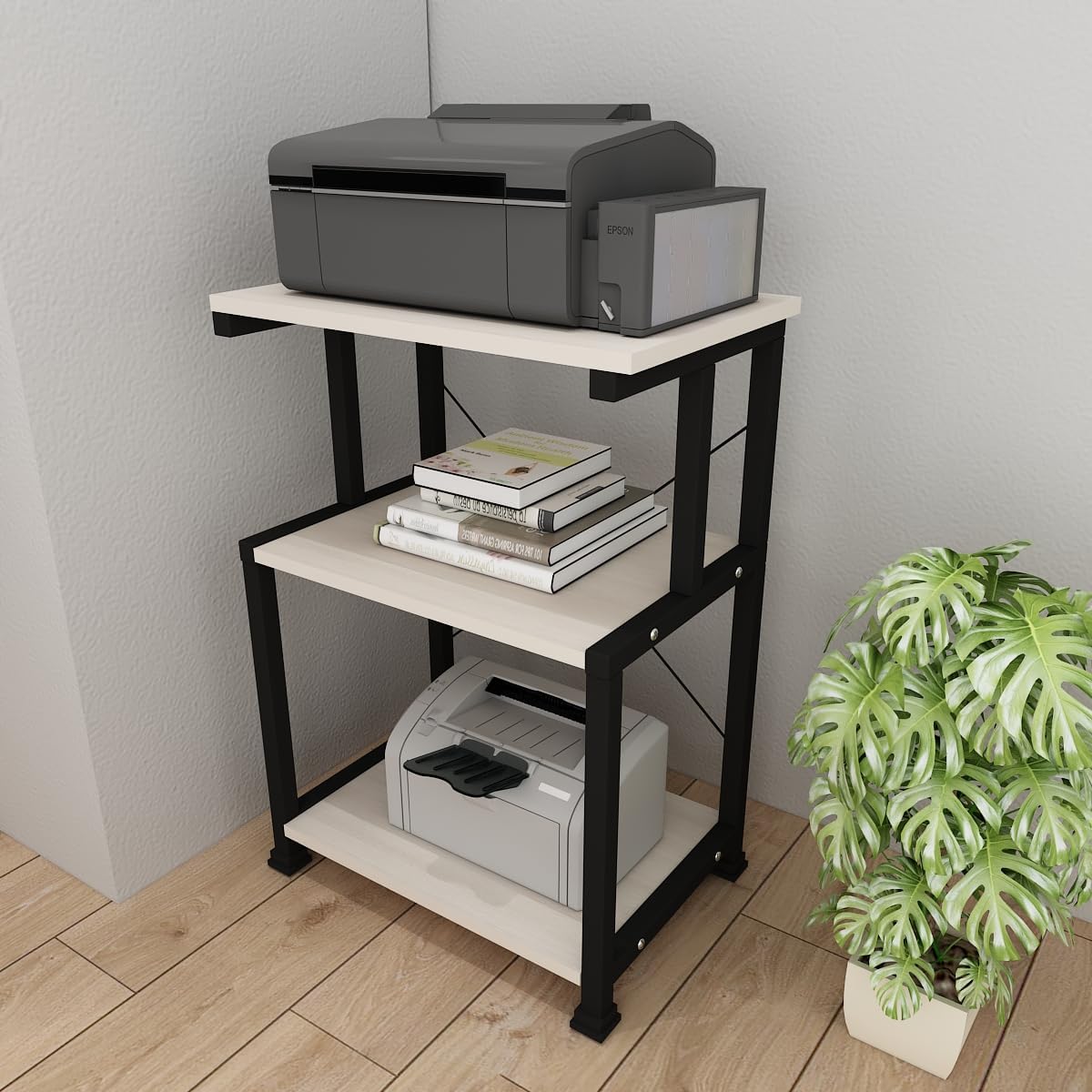 INDIAN DECOR 65205 Computer Tower Stand with Shelf, Adjustable PC Tower ...
