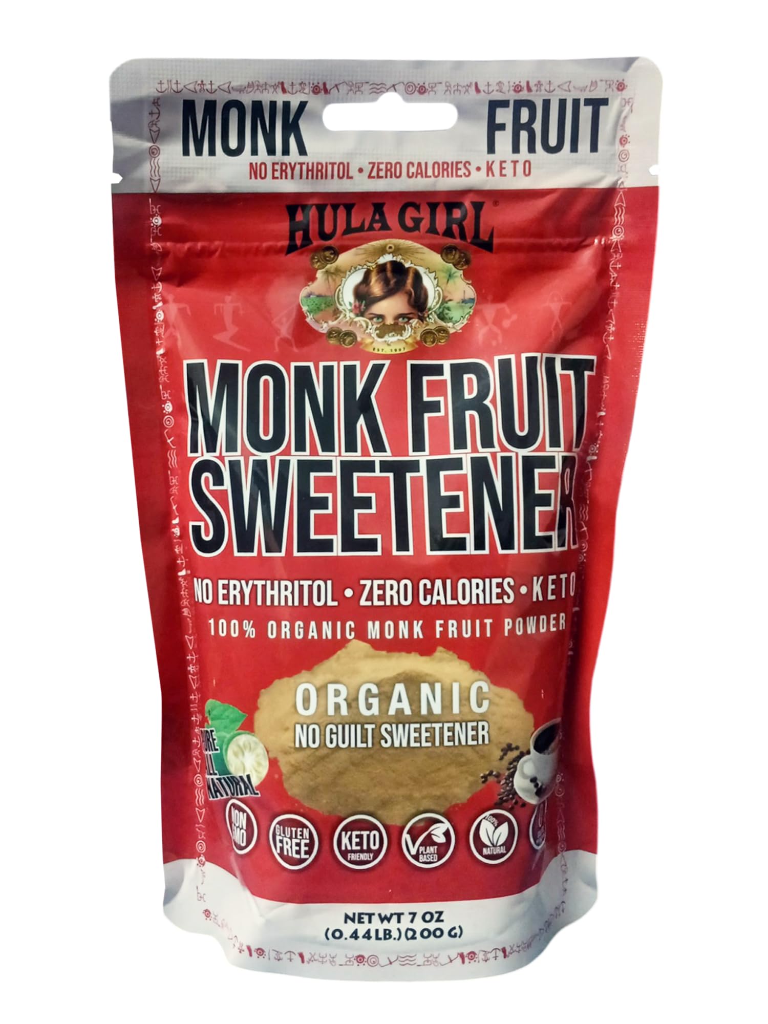 Amazon.com: Hula Girl Monk Fruit Sweetener 100% Organic Monk Fruit Juice Powder Extract, No ...
