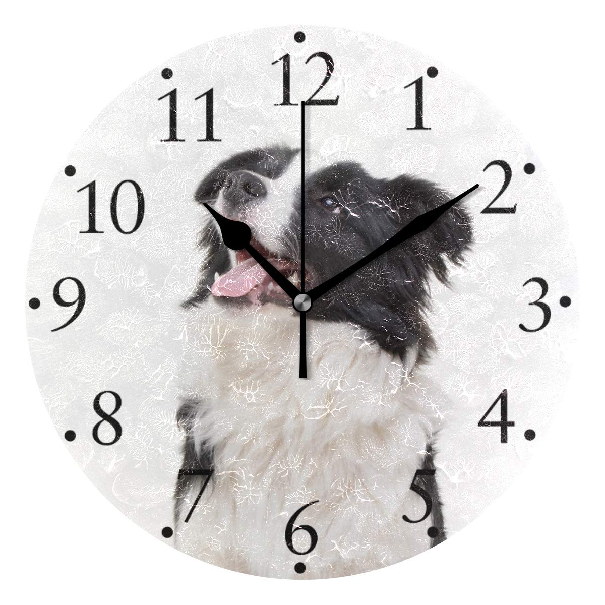 Amazon.com: VIKKO Adorable Border Collie Dog Wall Clock 9.8 inch Round ...
