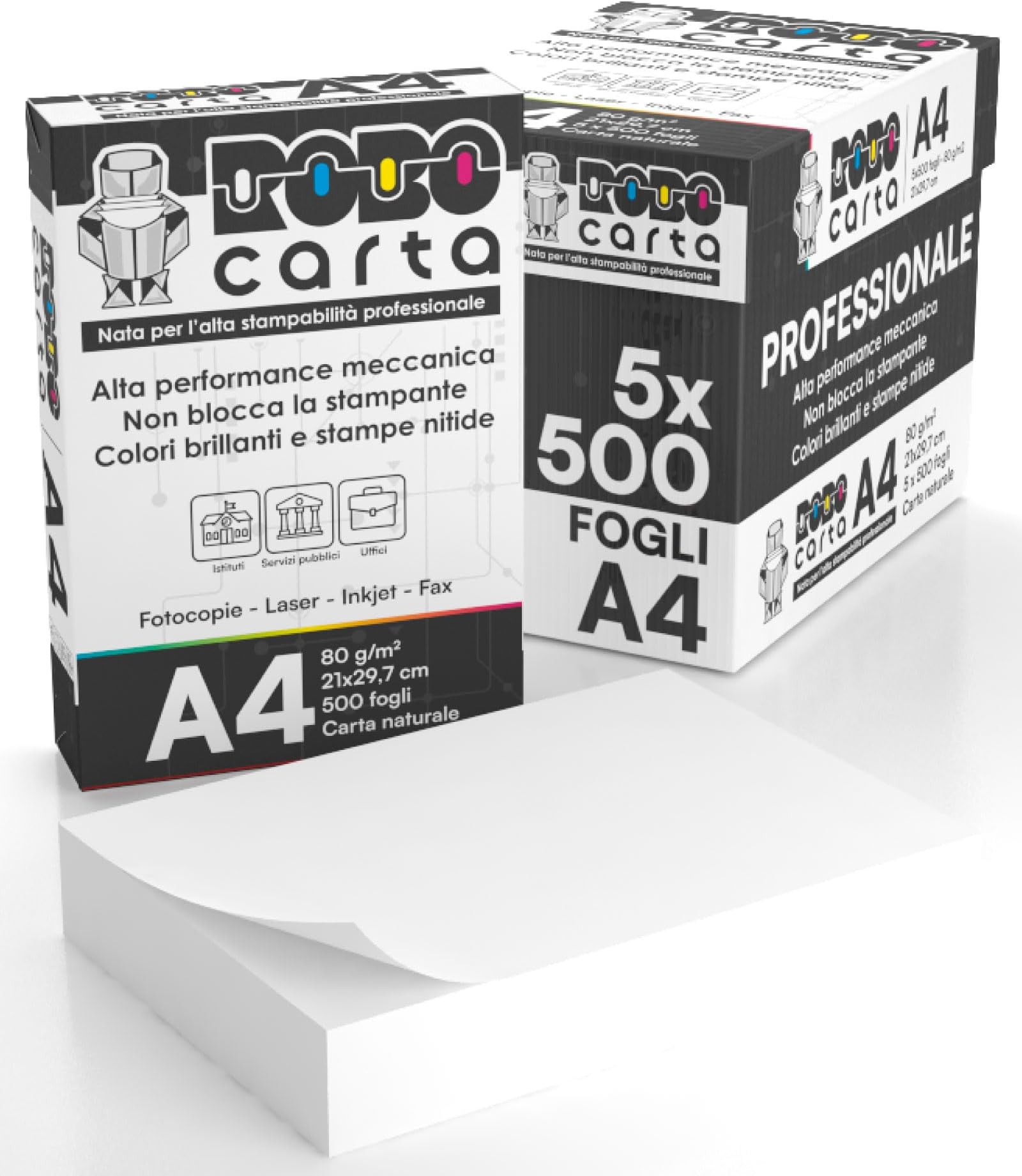 Carta A4 per Stampante Copy 2, Fabriano 5 Risme da 500 Fogli - 2500 ...