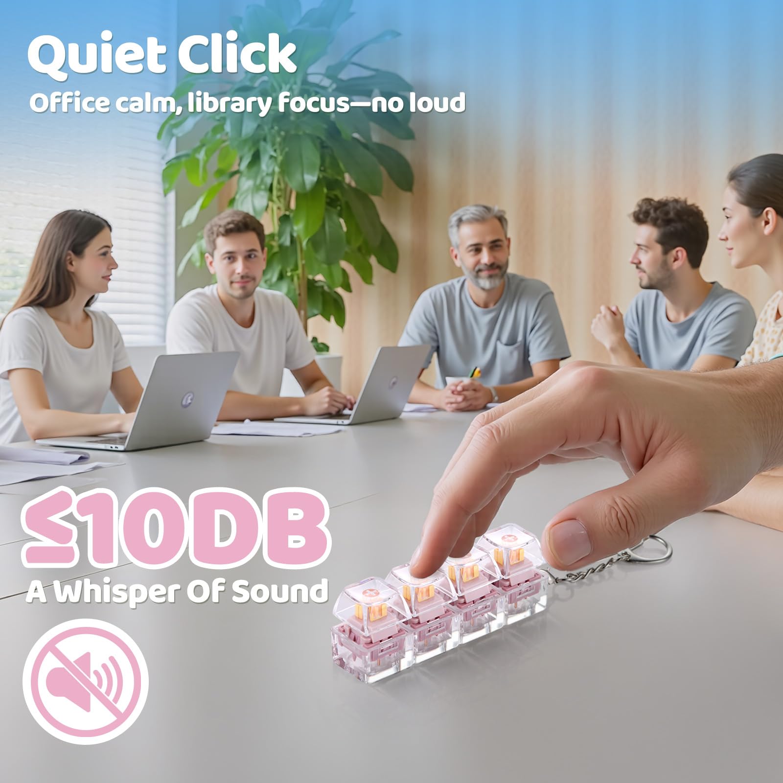 Snapklik.com : 3 Pack Keyboard Fidget Toy 2 Clicky & 1 Silent Stress ...