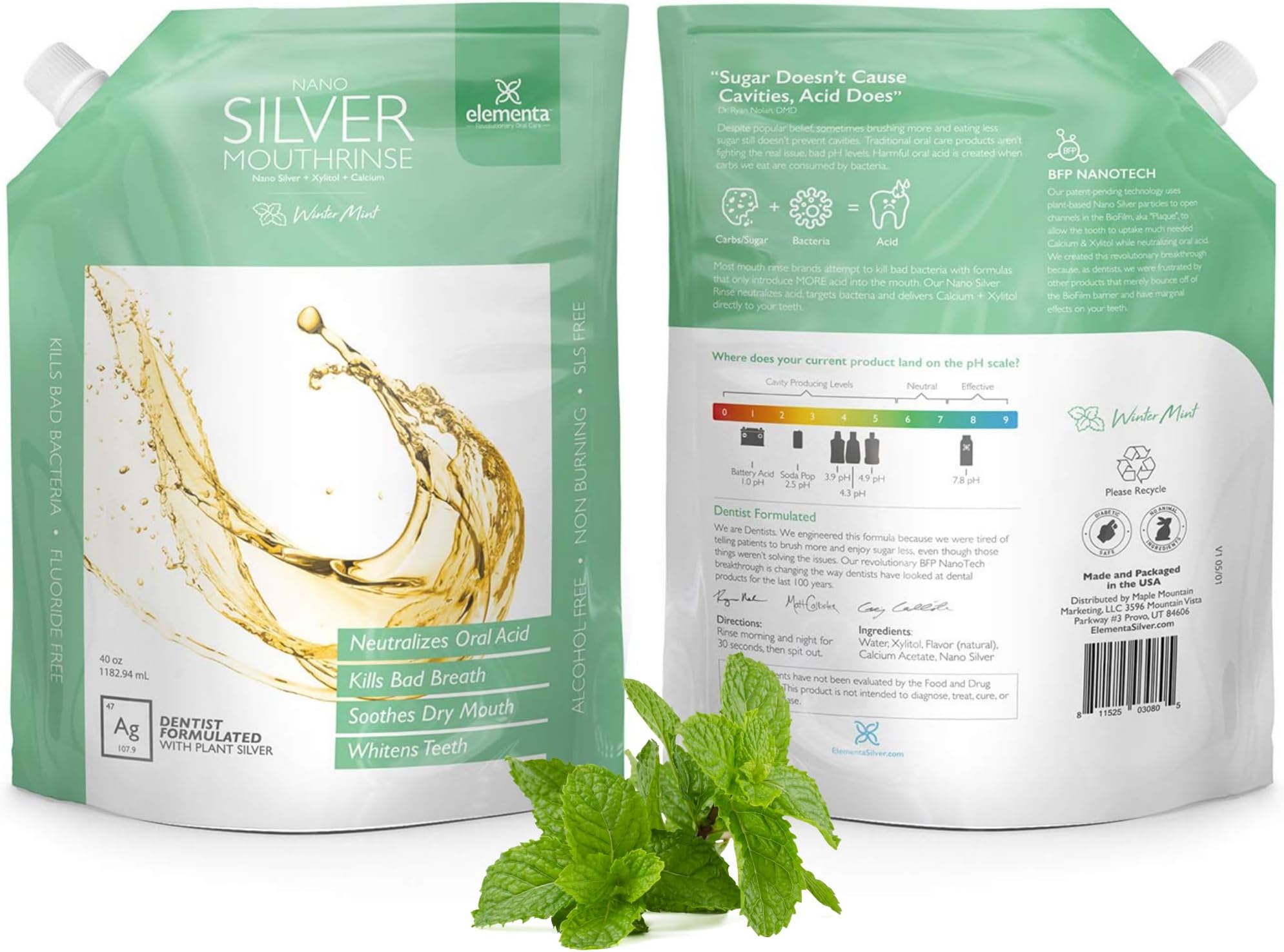 Amazon.com : Elementa Silver Nano Silver Xylitol Mouth Wash Refill Pack ...