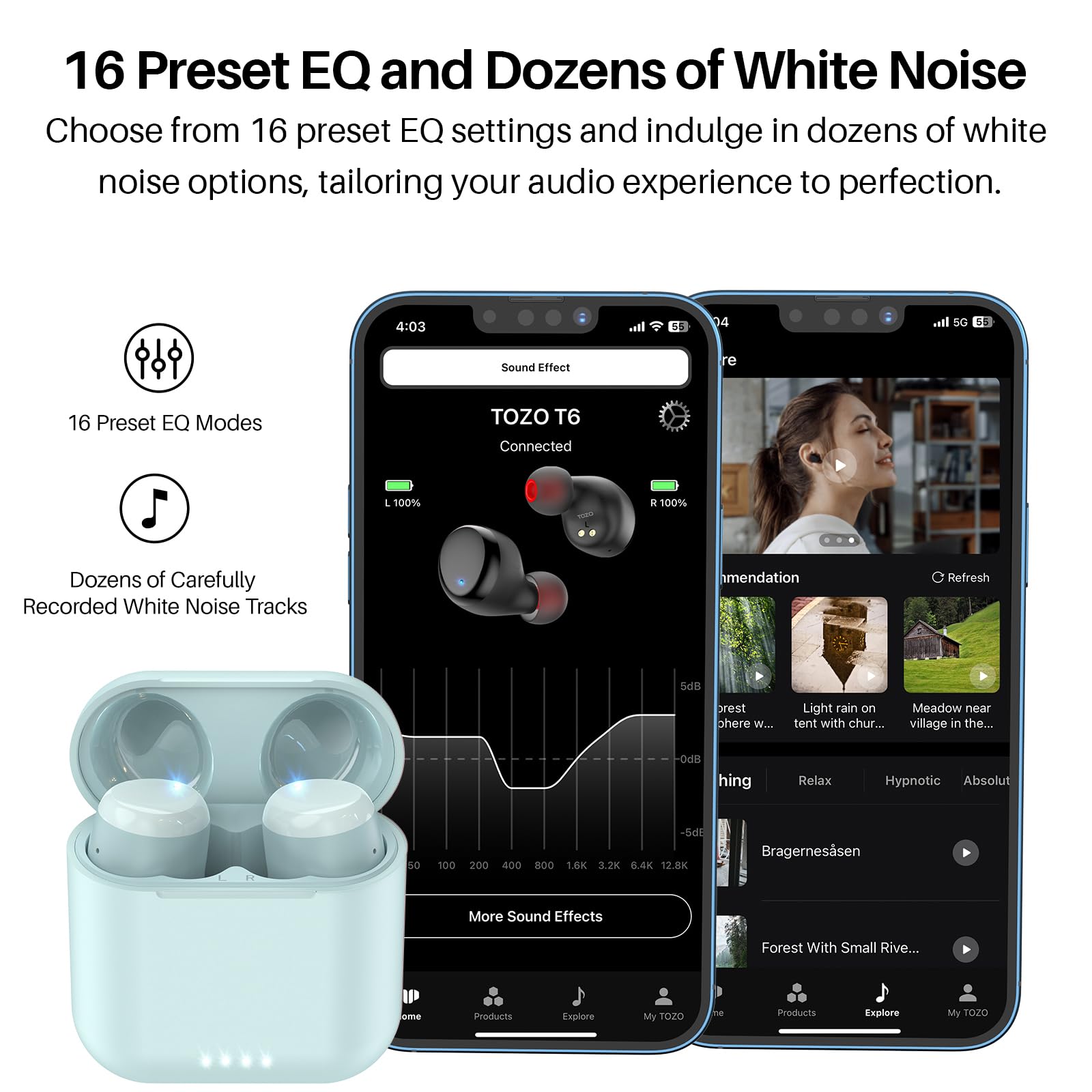 Snapklik.com : TOZO T6 Wireless Earbuds Bluetooth 5.3 Headphones ...