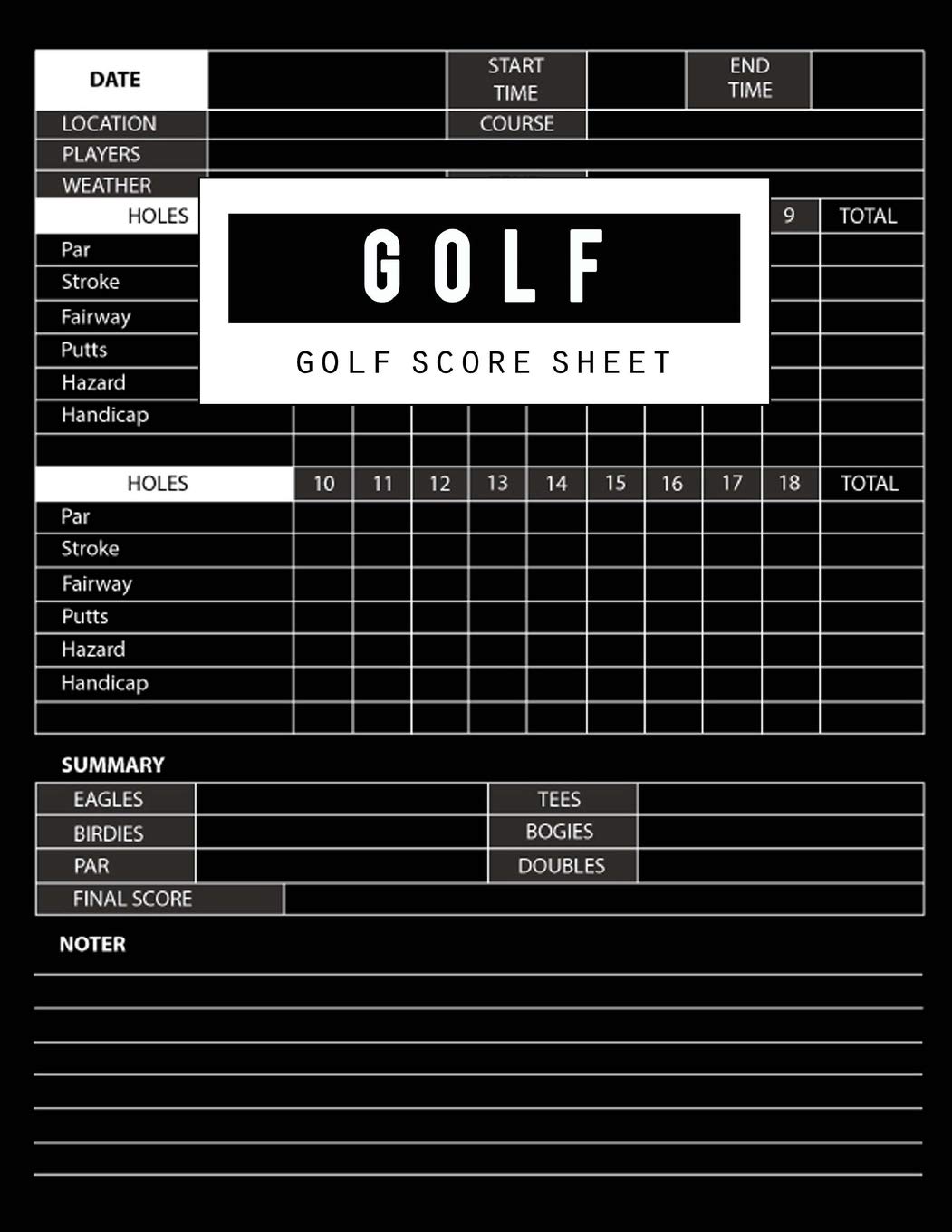 Golf Score Sheet: Golf Game Record Keeper Book, Golf Scoresheet, Golf ...